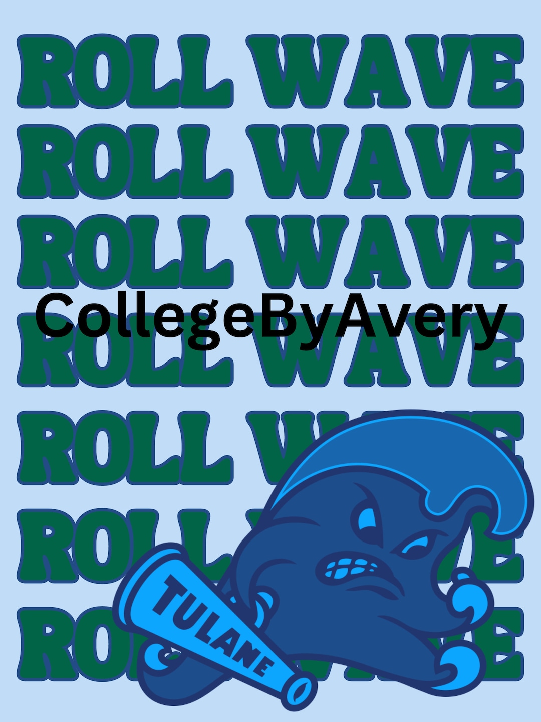 Tulane University Roll Wave Preppy Art for Dorm Apartment or Gift - Etsy