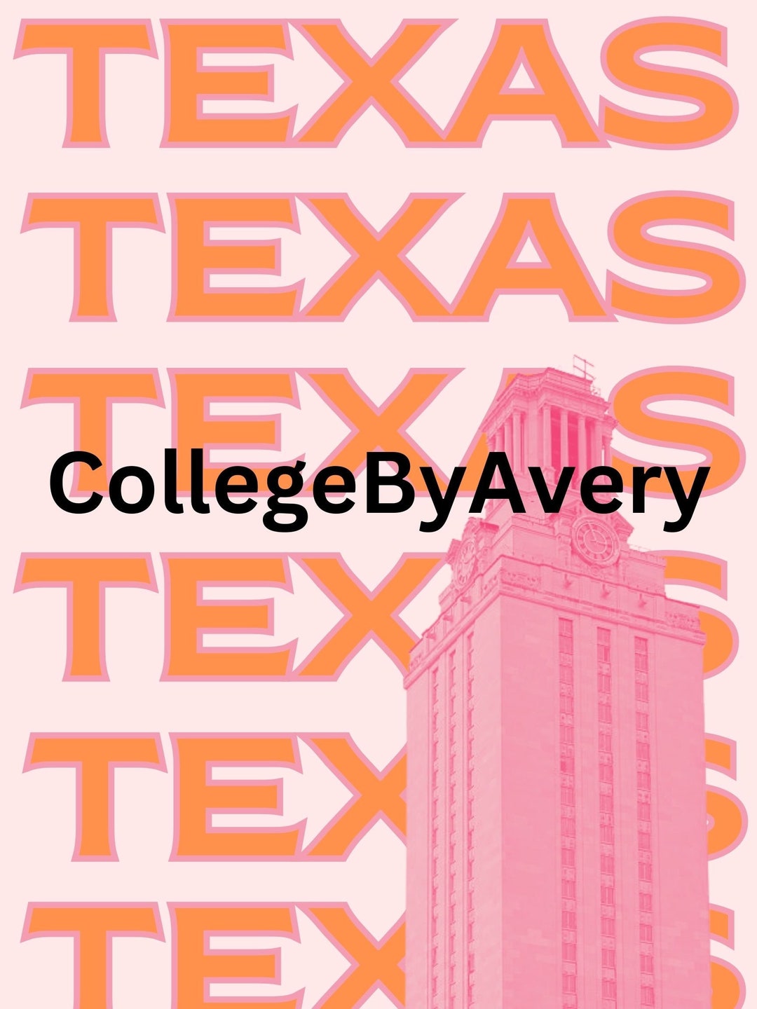 University of Texas at Austin (UT AUSTIN 2028) Pink Preppy Wall Art for ...