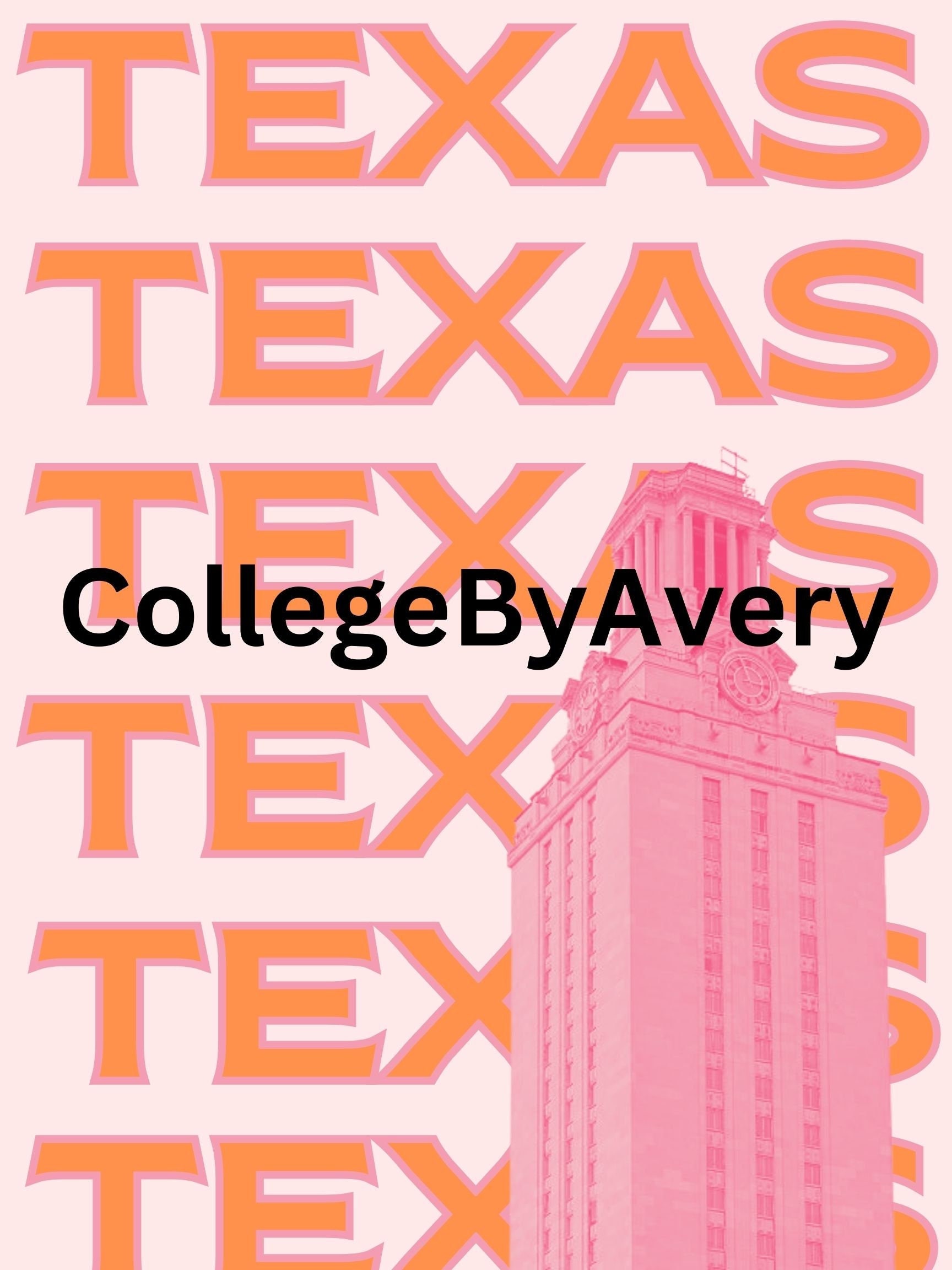 University of Texas at Austin (UT AUSTIN 2028) Pink Preppy Wall Art for ...