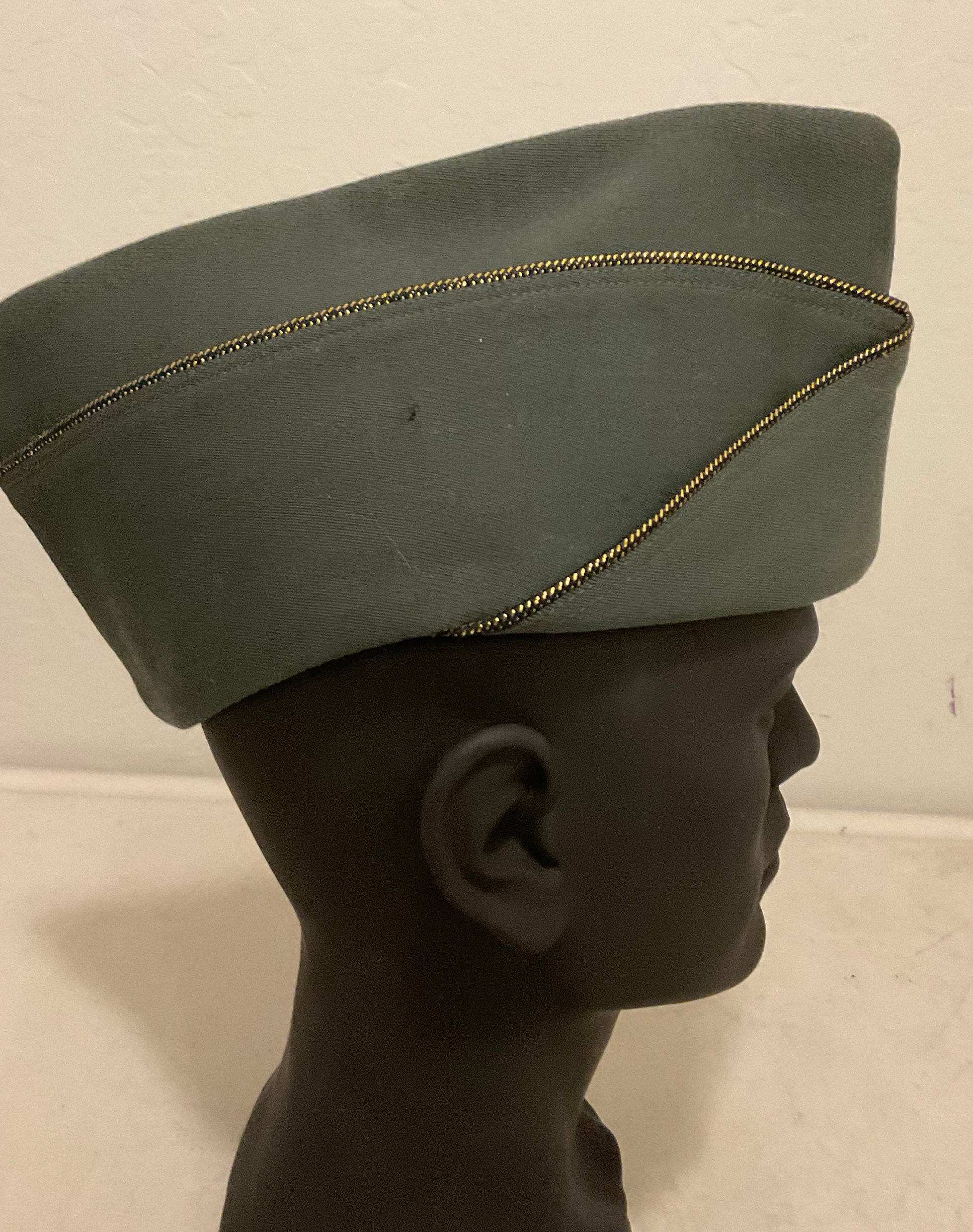 Vintage US Army Flight Ace Green Garrison Cap With Gold Piping. - Etsy