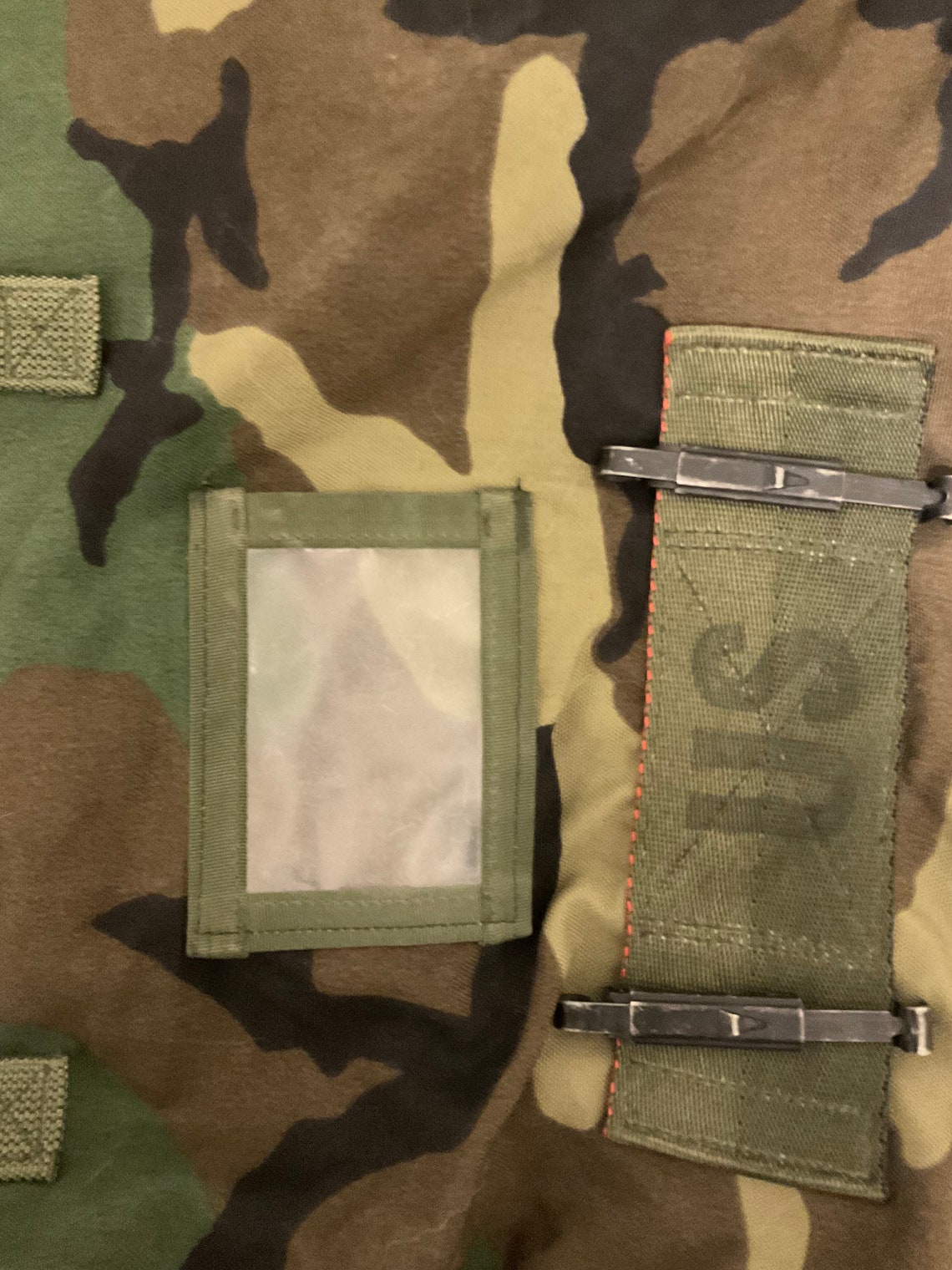 US Military Woodland Camo Bag With Alice Clips 26in by 12in . - Etsy