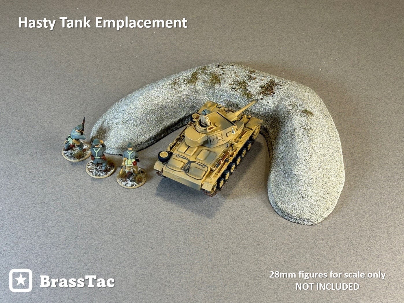 28mm Wargame Terrain for Bolt Action: 2 Desert Hasty Tank Emplacements ...