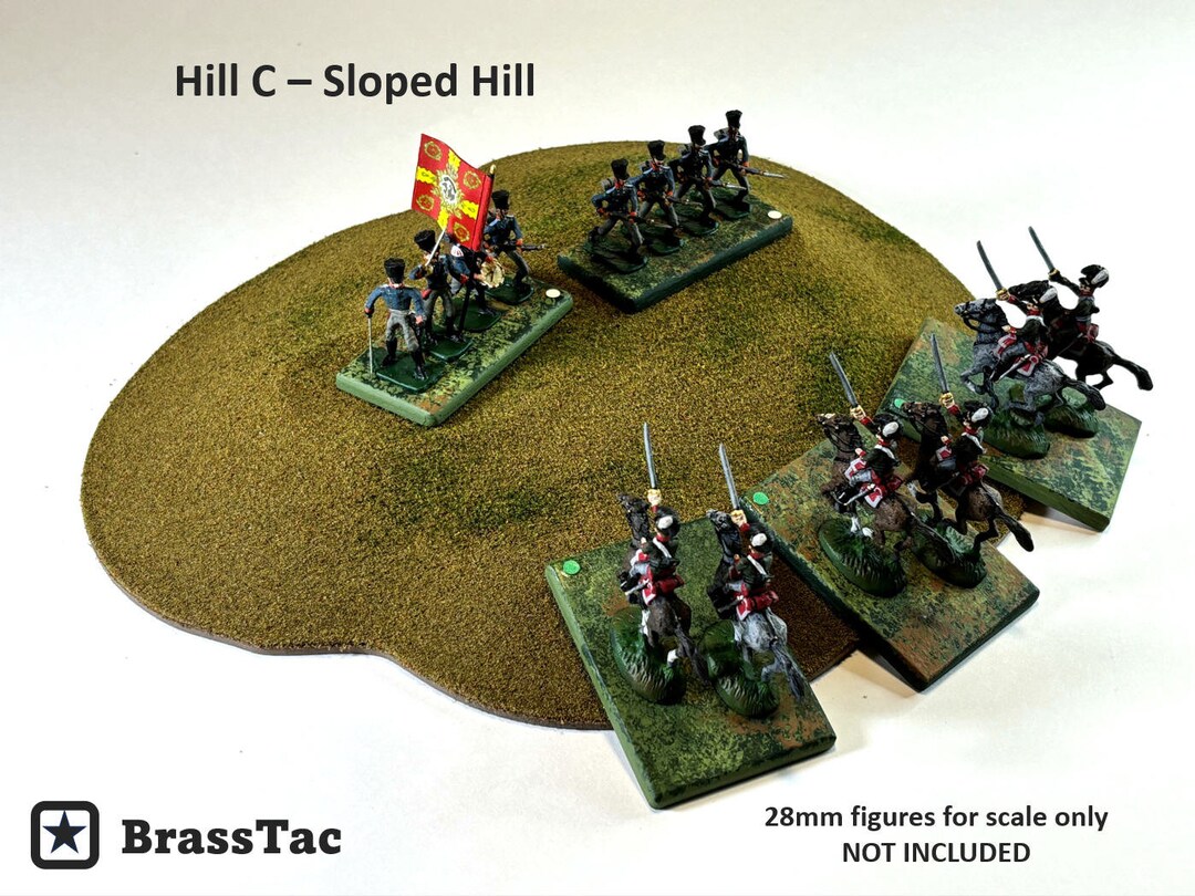 Sloped Hill, Earth Tone Flock, for 15mm, 25mm, 28mm Terrain hill-c-e - Etsy