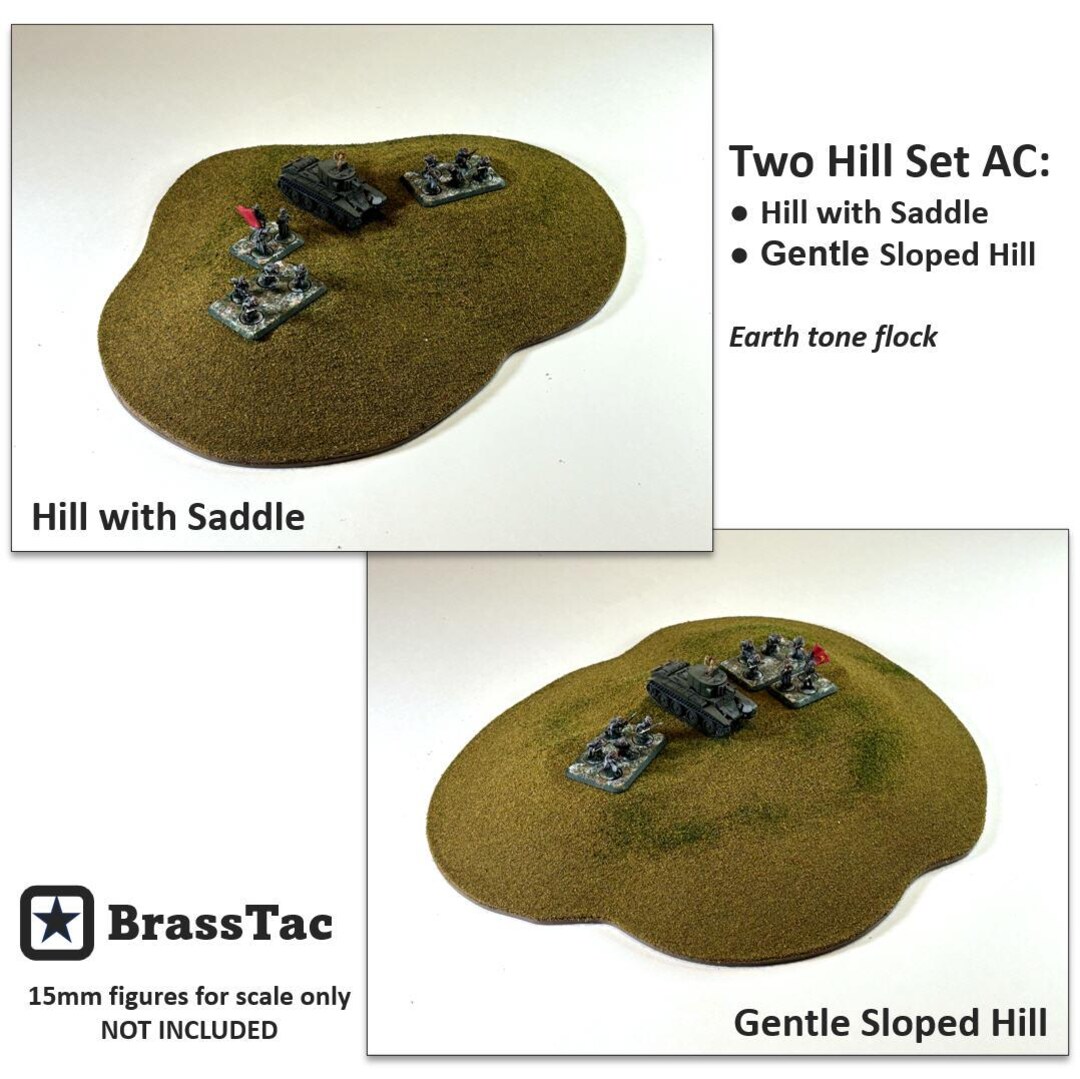 15mm Terrain for FOW, Team Yankee, Epic: 2 Hill Set AC - Saddle and ...