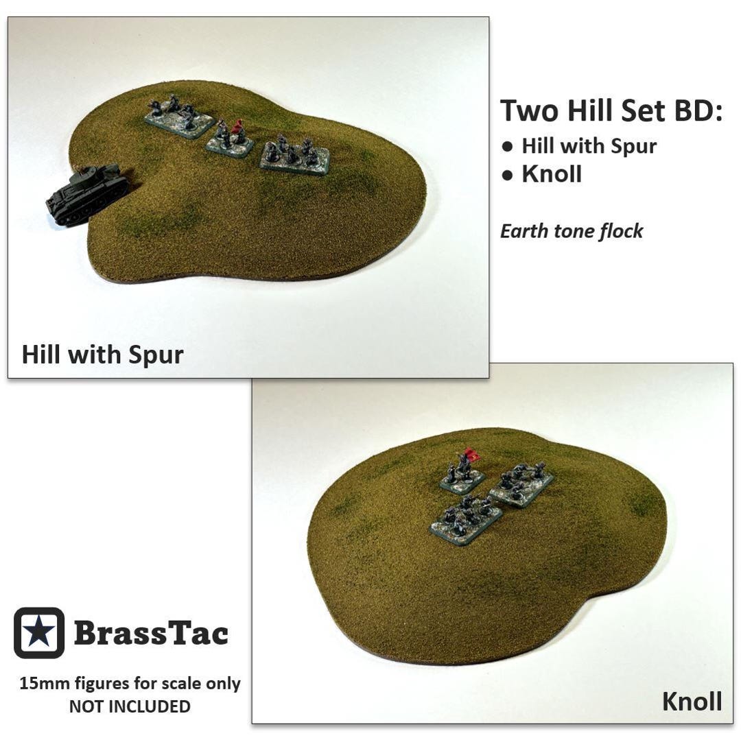 15mm Terrain for FOW, Team Yankee, Epic: 2 Hill Set BD - Hill With Spur ...