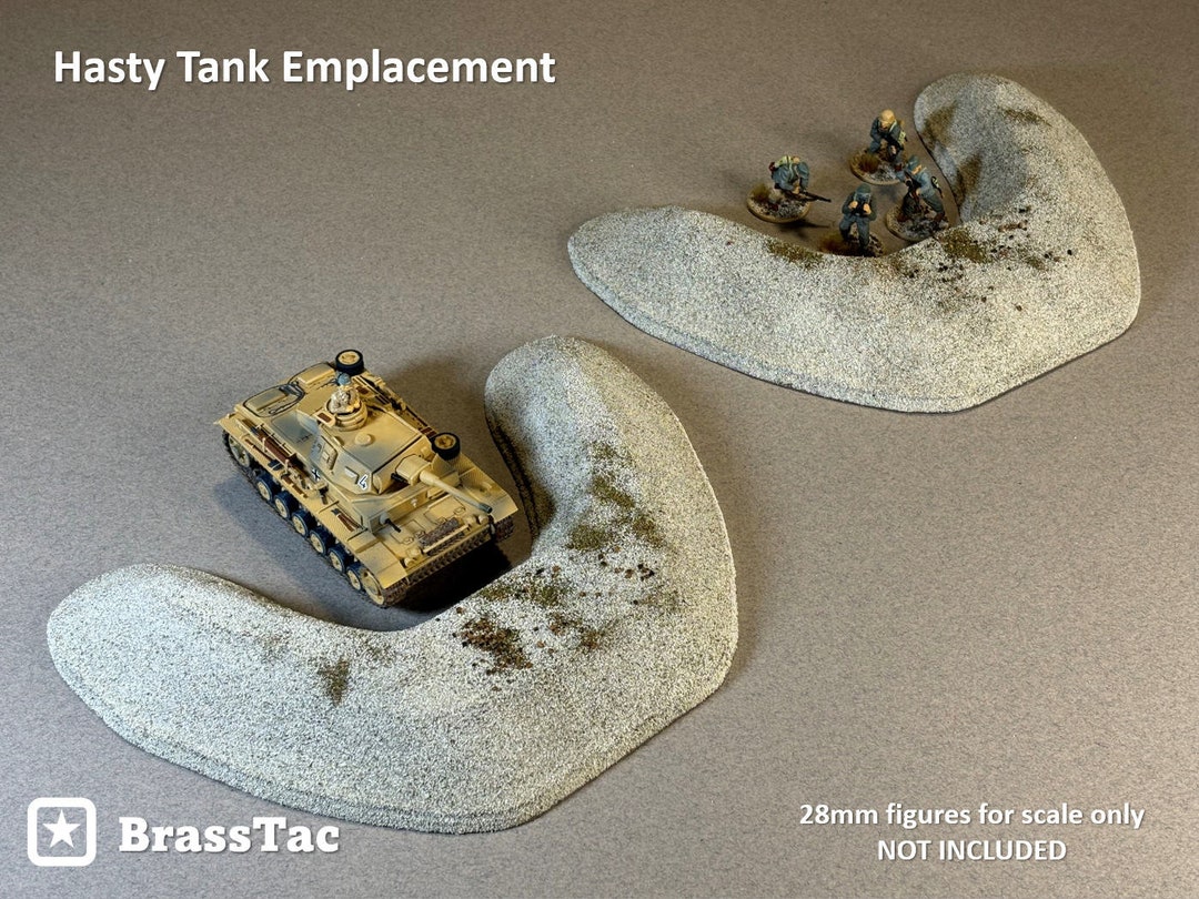 28mm Wargame Terrain Bolt Action: 2 Desert Hasty Tank Emplacements ...