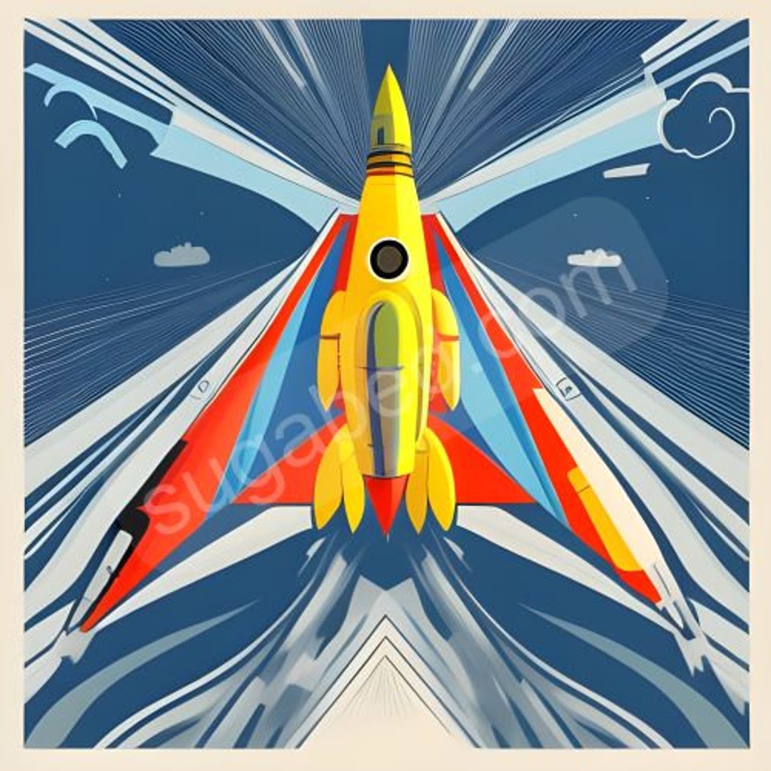 Rocket Blast off Digital Art Printable - Etsy
