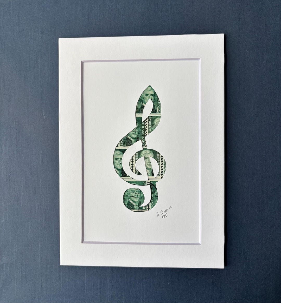 Stamp Art of Treble Clef - Etsy