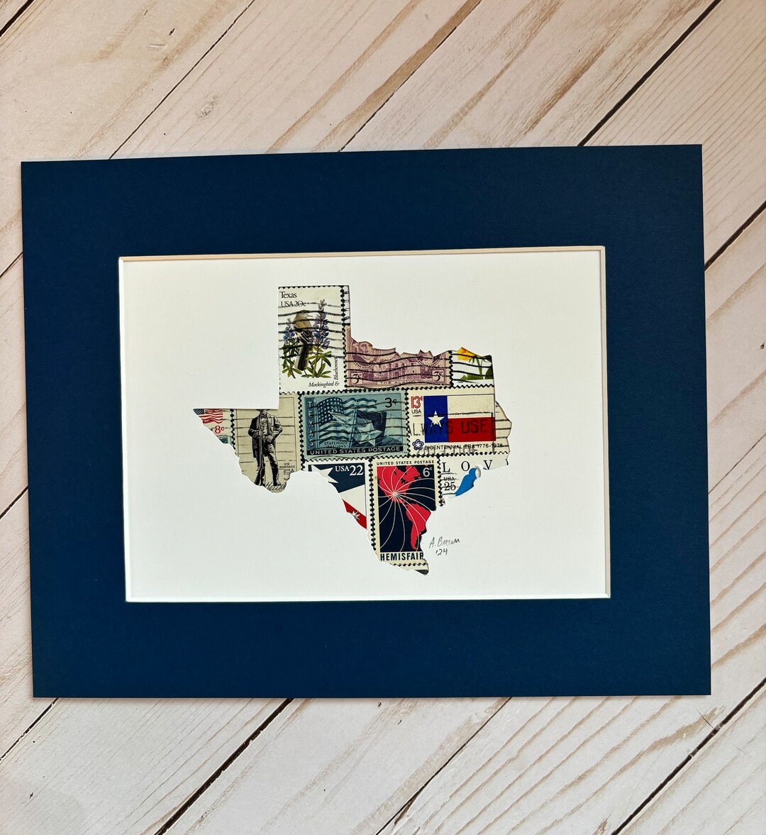 State of Texas Stamp Art - Etsy