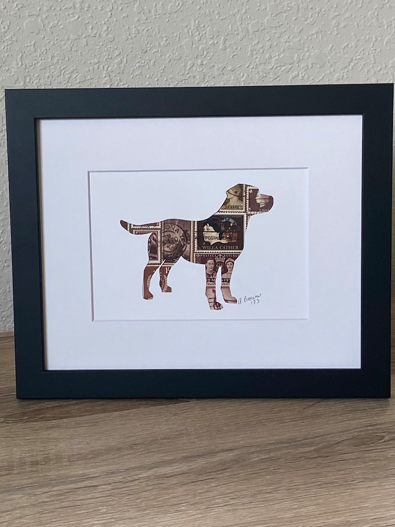 Chocolate Lab Postage Stamp Artwork - Etsy