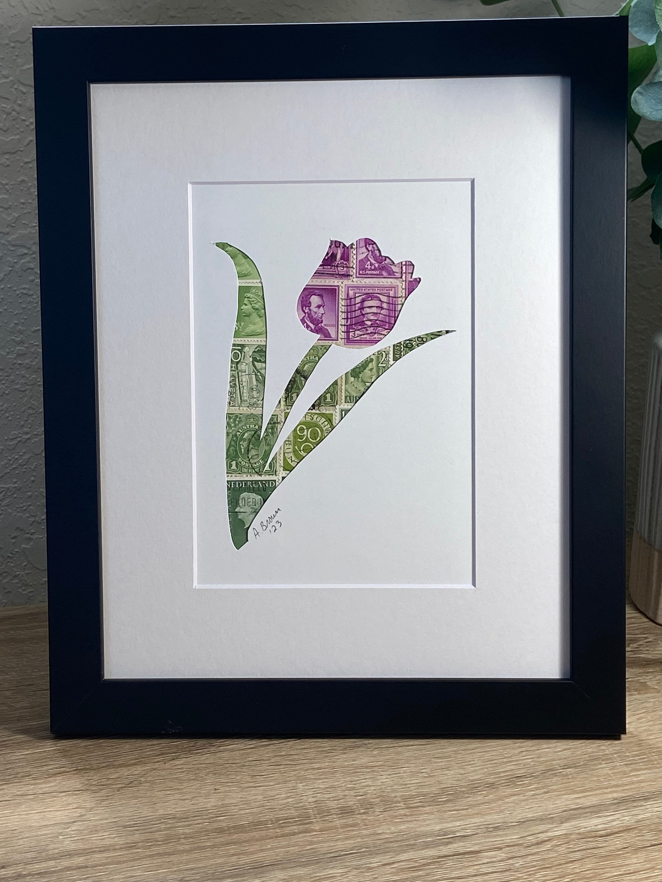 Tulip Postage Stamp Artwork - Etsy