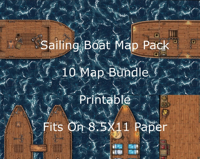Printable Sailing Ship Map Pack for Tabletop Games - Etsy