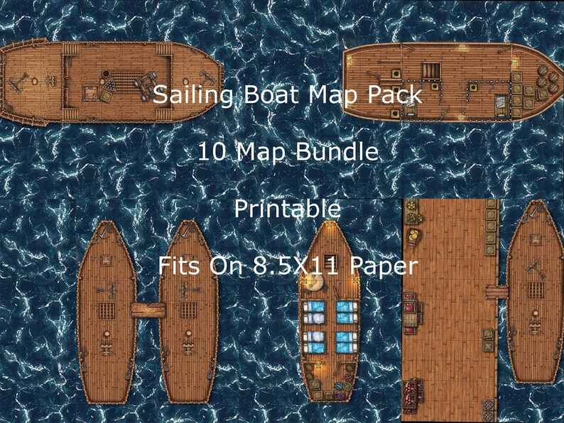 Printable Sailing Ship Map Pack for Tabletop Games - Etsy