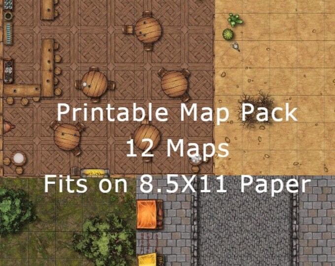 Druckbare 8X11 Tabletop Map Pack - Etsy.de