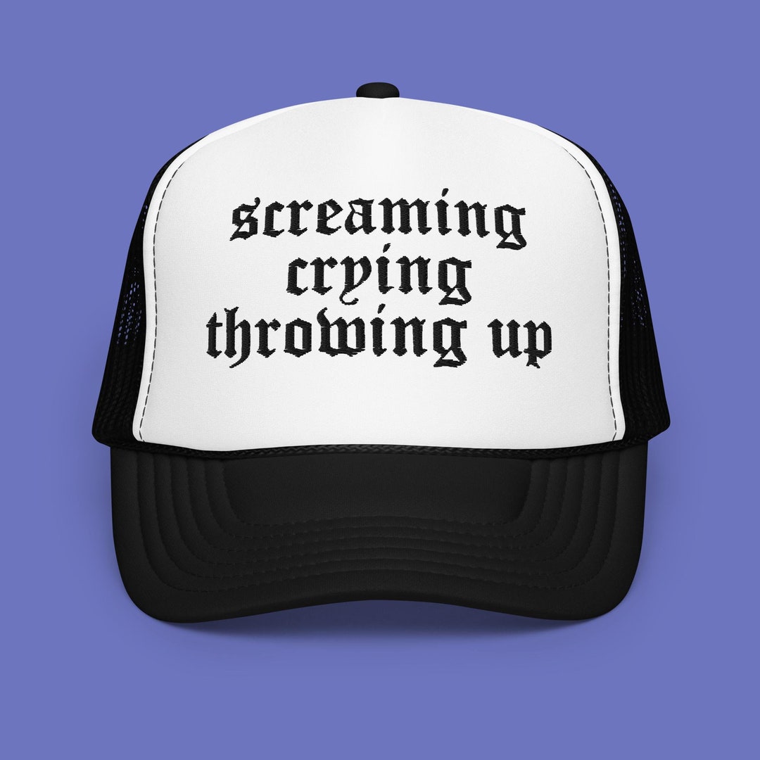Screaming Crying Throwing up Foam Trucker Hat, Funny Y2k Trucker Hat ...