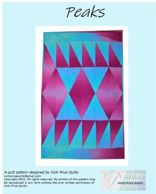 Peaks Quilt Pattern, Geometric Art Quilt Pattern, Modern Quilt Pattern ...