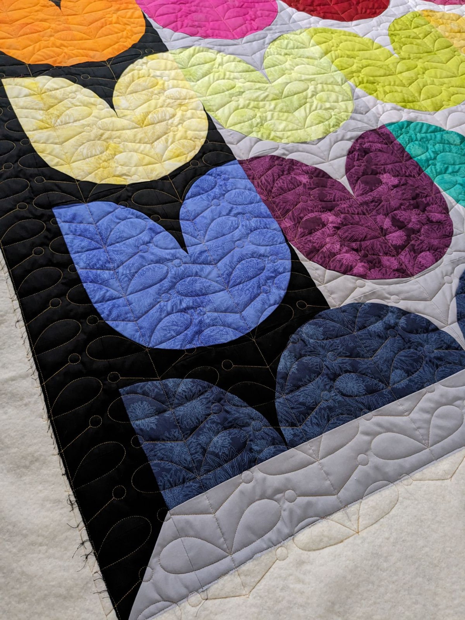 Flower Moon Quilt Pattern, Flower Rainbow Quilt, Rainbow Quilt ...