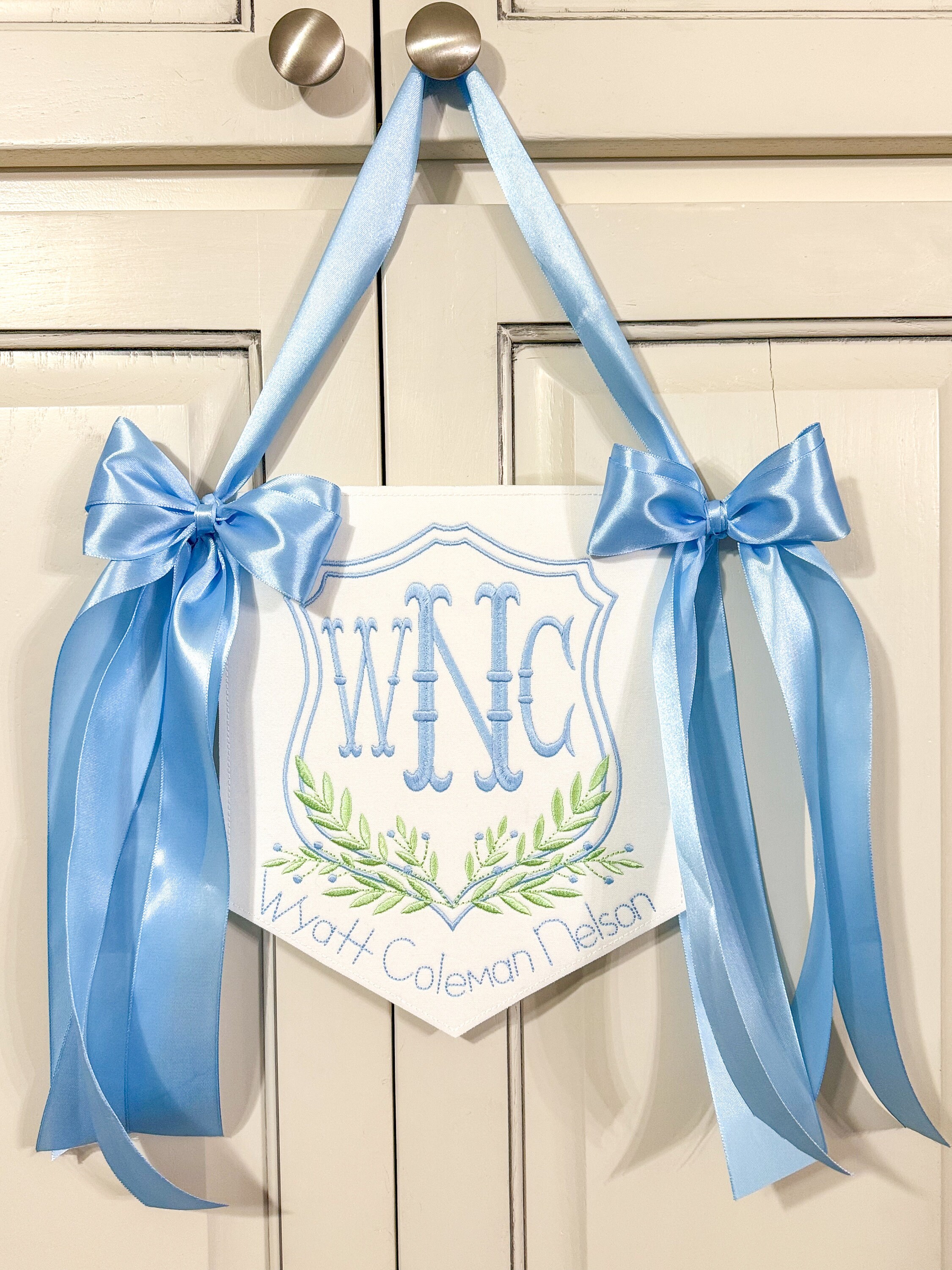 Monogram Banner, Personalized Banner, Pendant, Monogram Wreath Banner ...