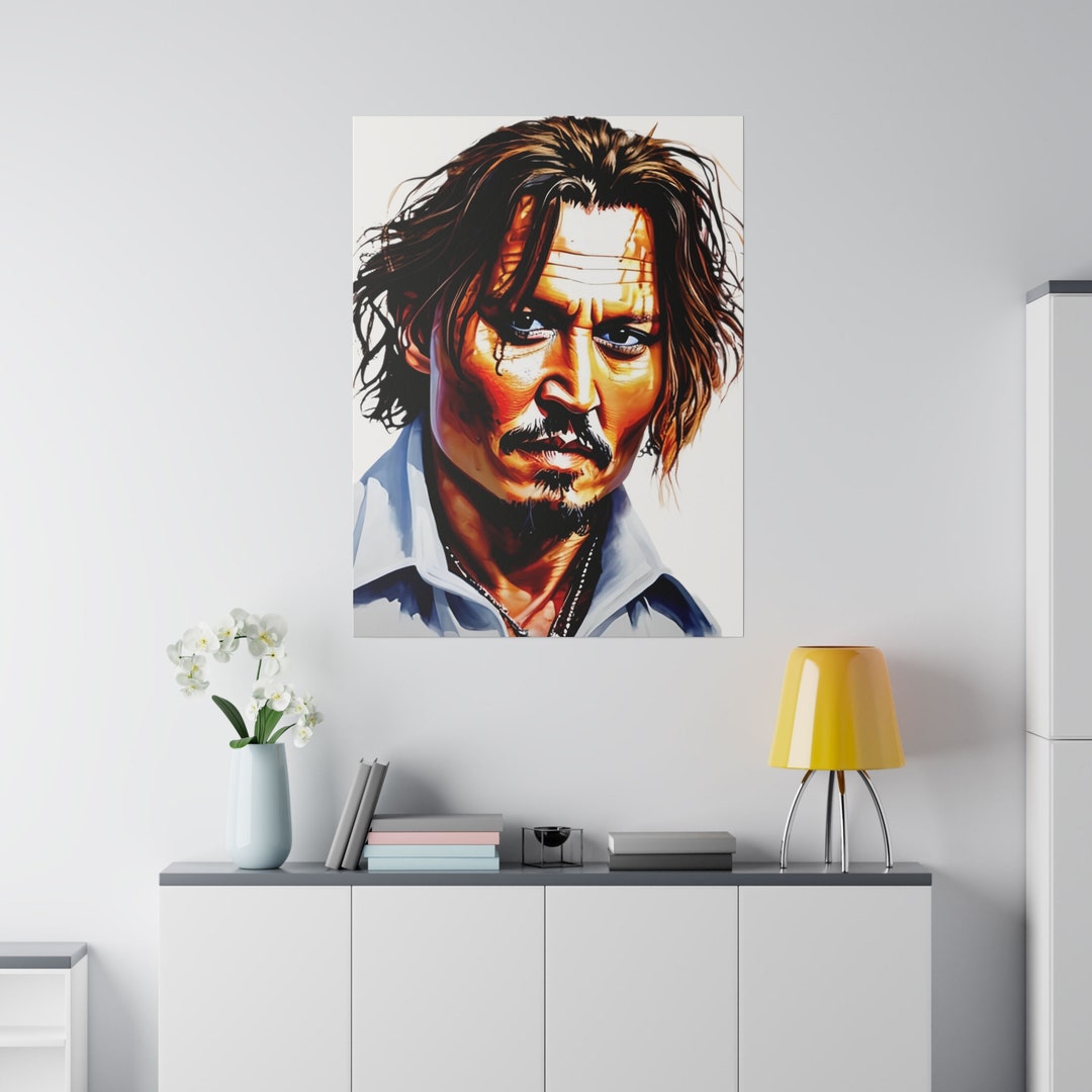Johnny Depp Large Matte Canvas Artwork Stretched 0.75 - Etsy