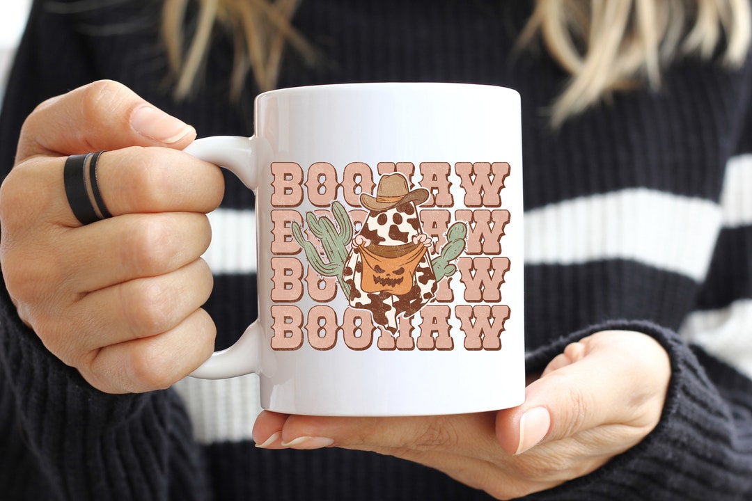 Boo Haw Ghost Retro Western Halloween Coffee Mug Cute - Etsy