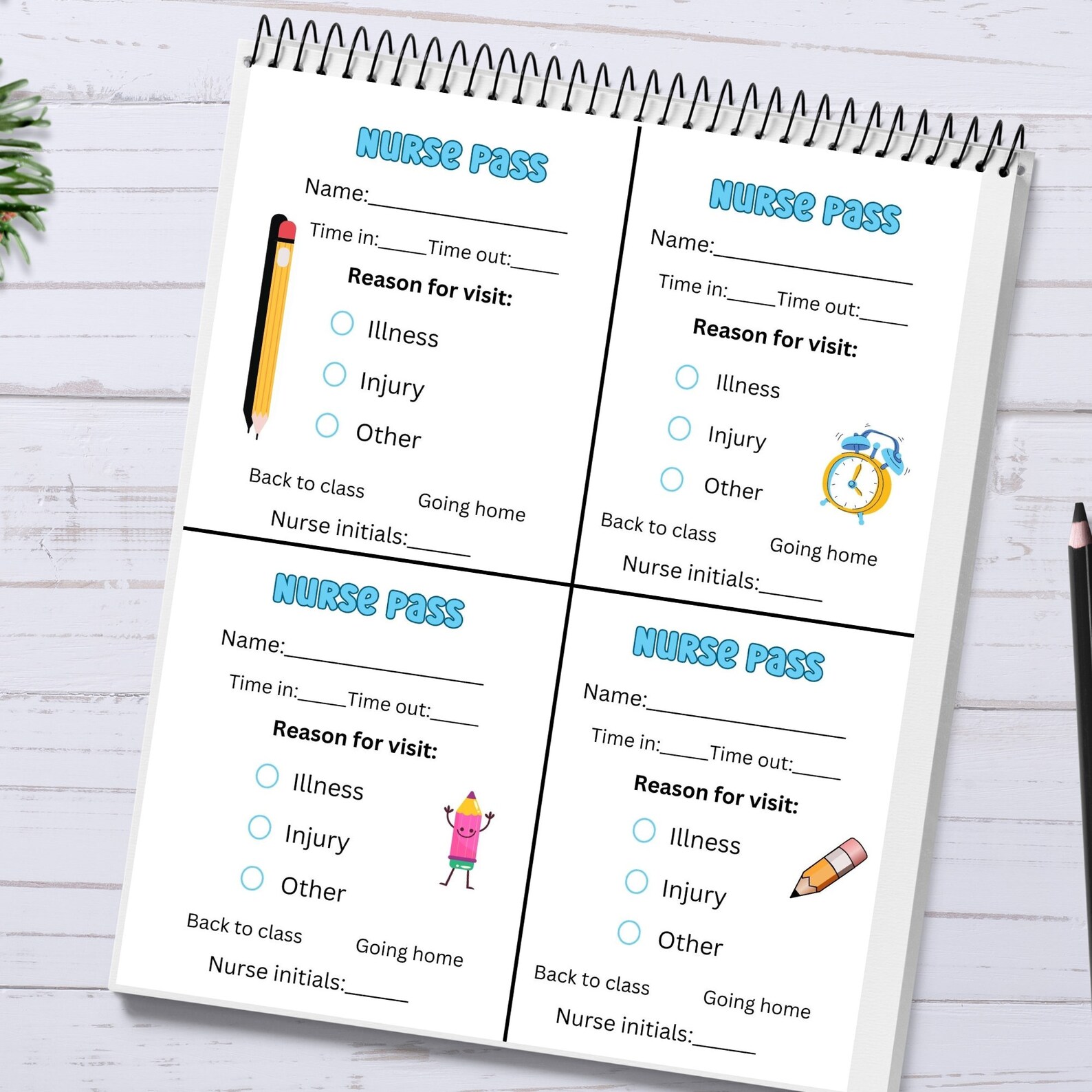 Nurse Pass Set of 4 Printable Nurse Passes - Etsy