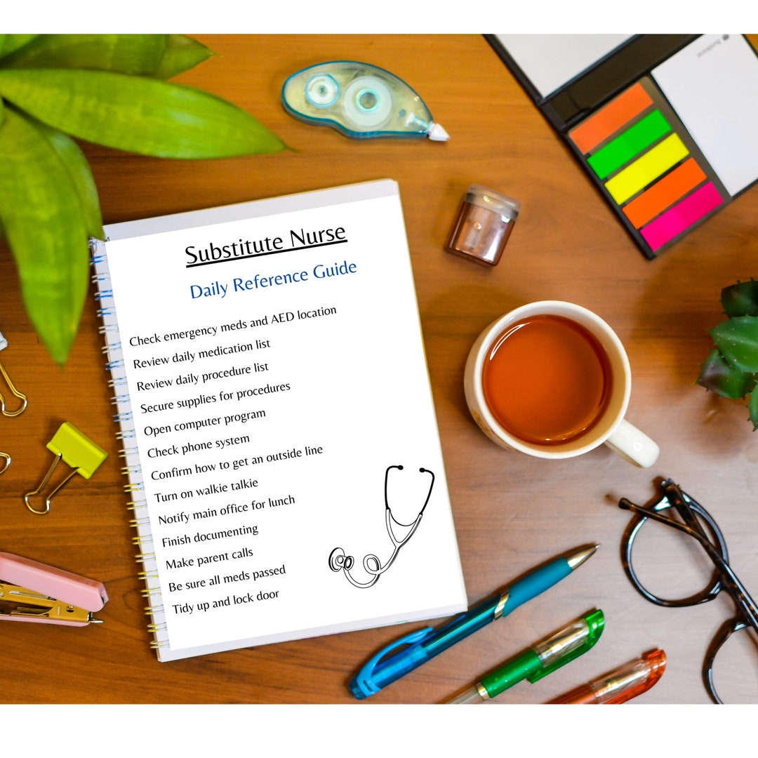 One Page Easy Reference Guide for Substitute Nurses in Your School ...