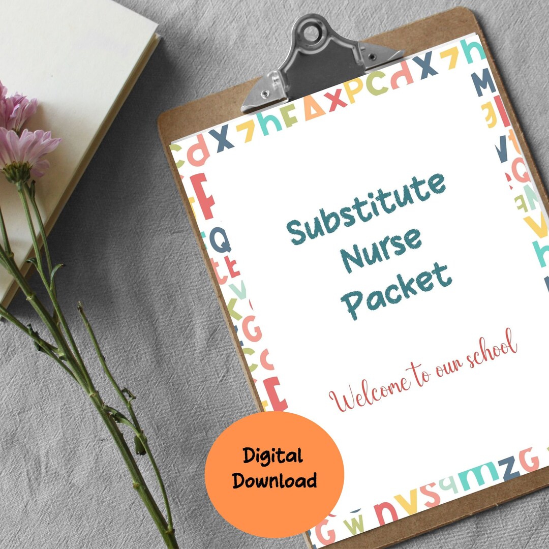 Substitute Nurse Packet School Nurse Office Seven Page Sub Nurse Packet ...