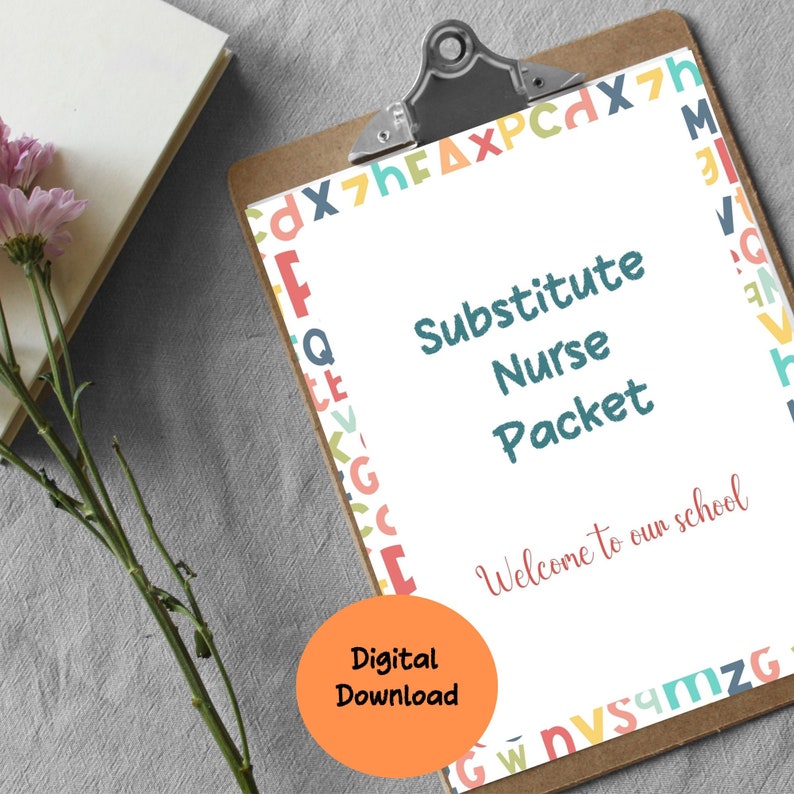 Substitute Nurse Packet School Nurse Office Seven Page Sub Nurse Packet ...
