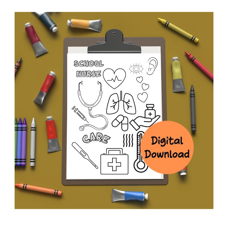 School Nurse Coloring Pages Set of Two - Etsy