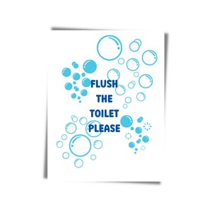 Handwashing Set of Two Wash Your Hands and Flush the Toilet Signs for ...