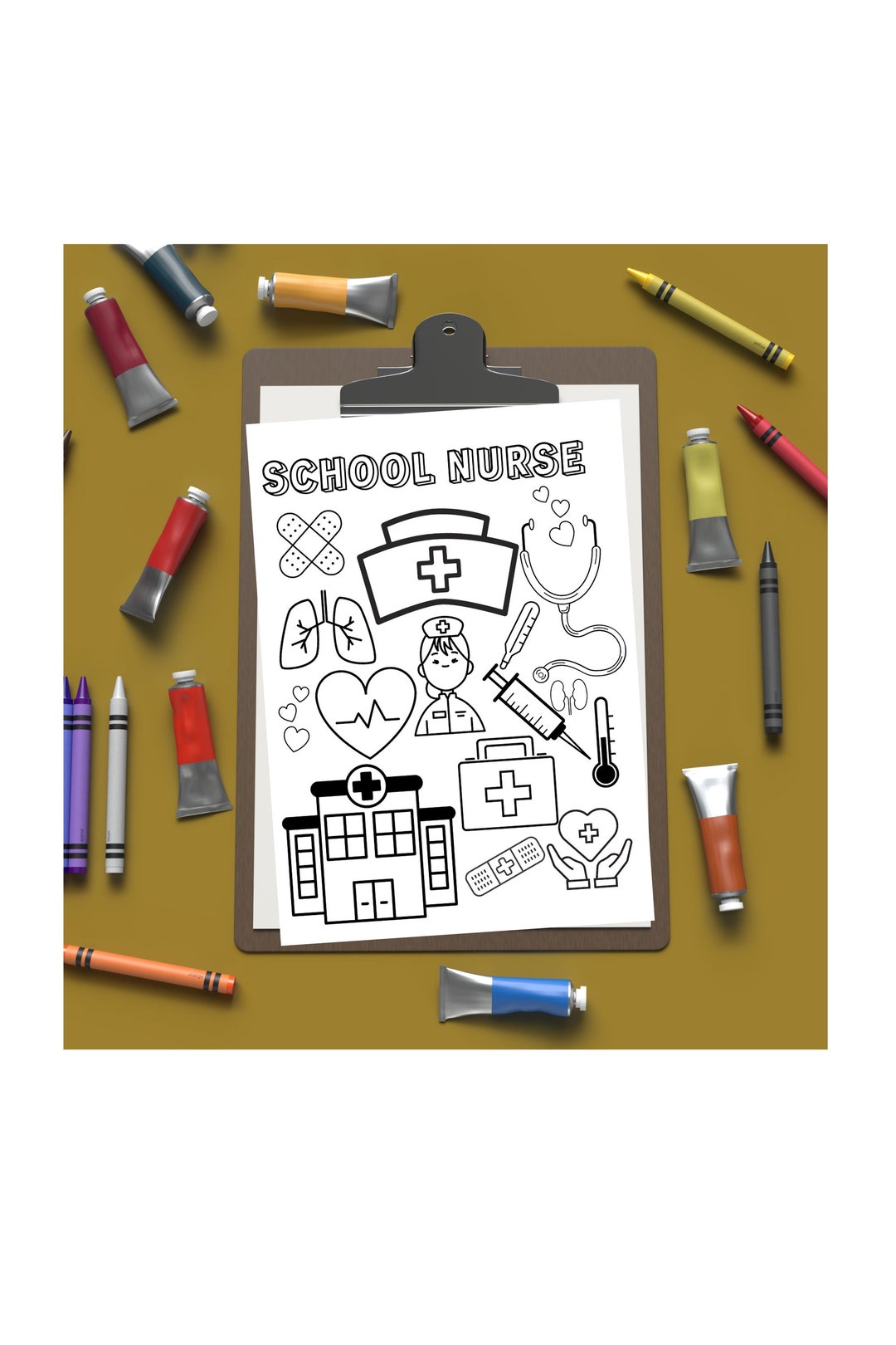 School Nurse Coloring Page. Students Will Love to Color This Page in ...
