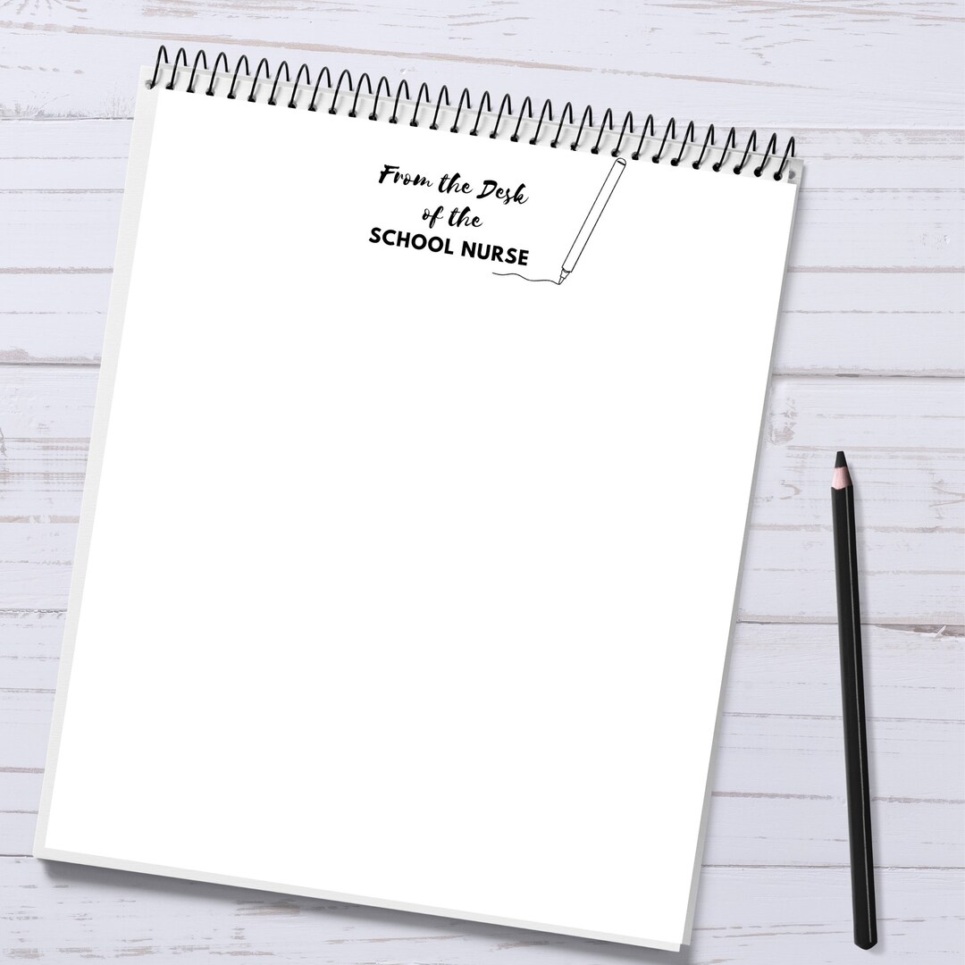 From the Desk of the School Nurse Note Paper. One Page Stationary for ...