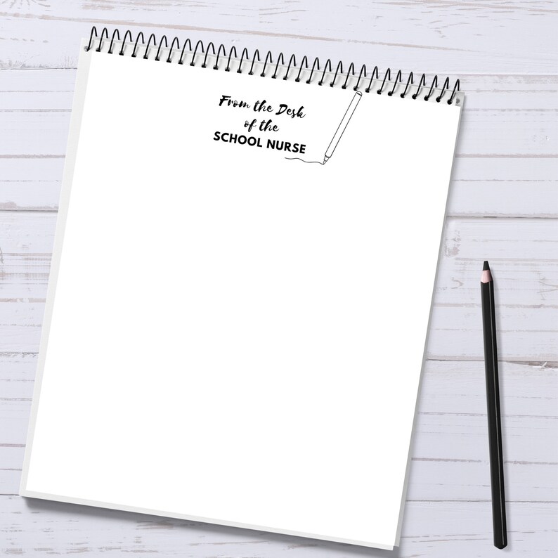 From the Desk of the School Nurse Note Paper. One Page Stationary for ...