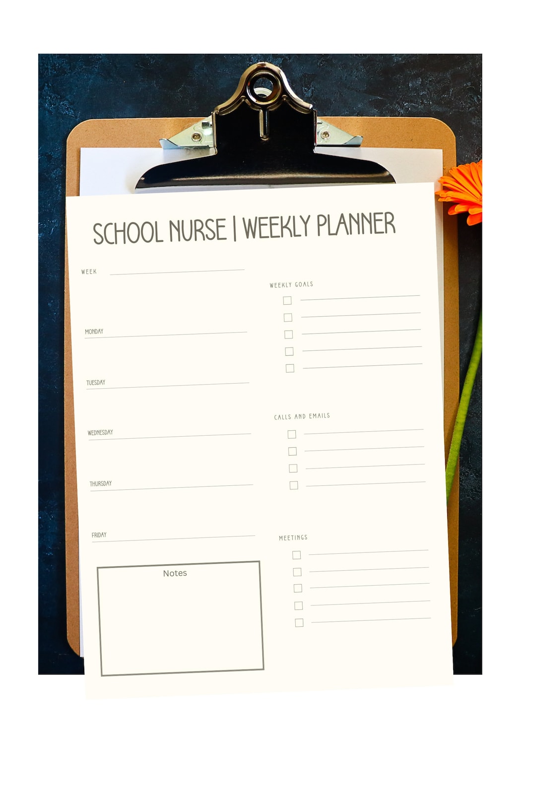 Weekly Planner School Nurse Office - Etsy