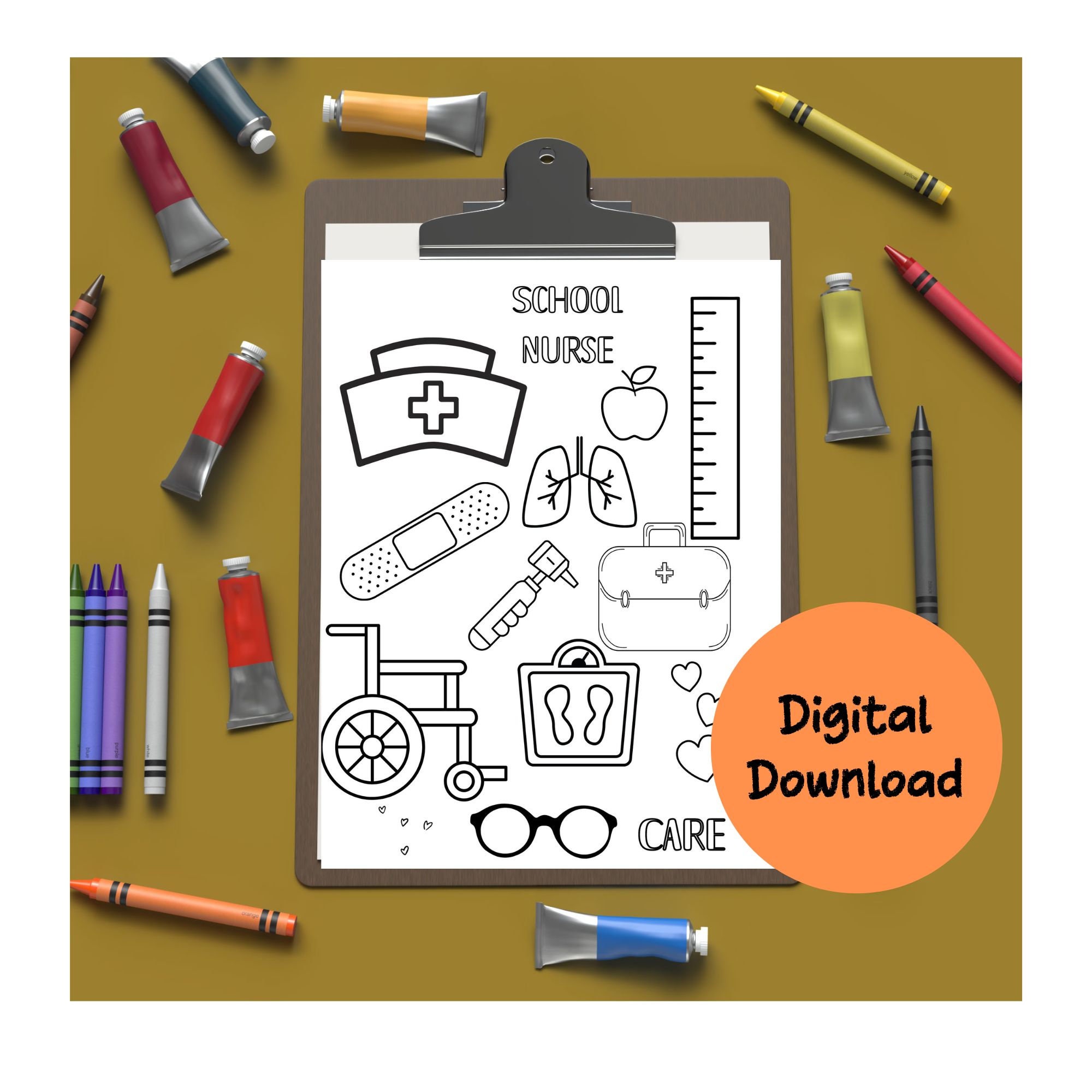 School Nurse Coloring Pages Set of Two - Etsy