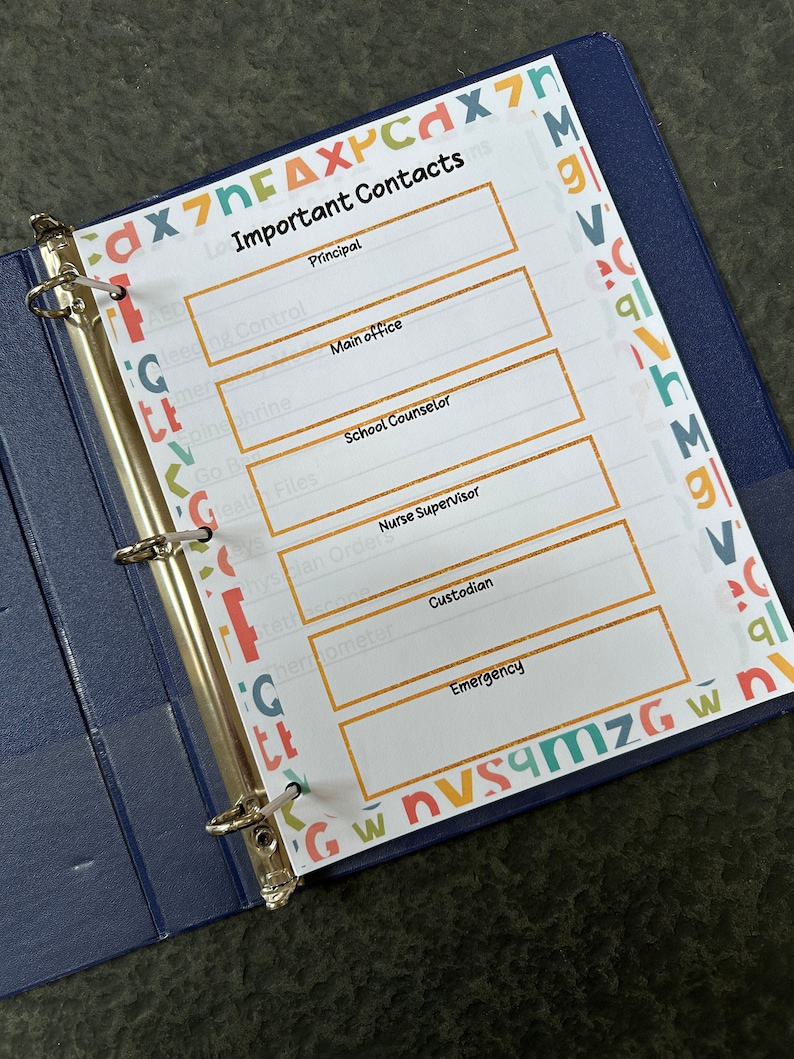 Substitute Nurse Packet School Nurse Office Seven Page Sub Nurse Packet ...