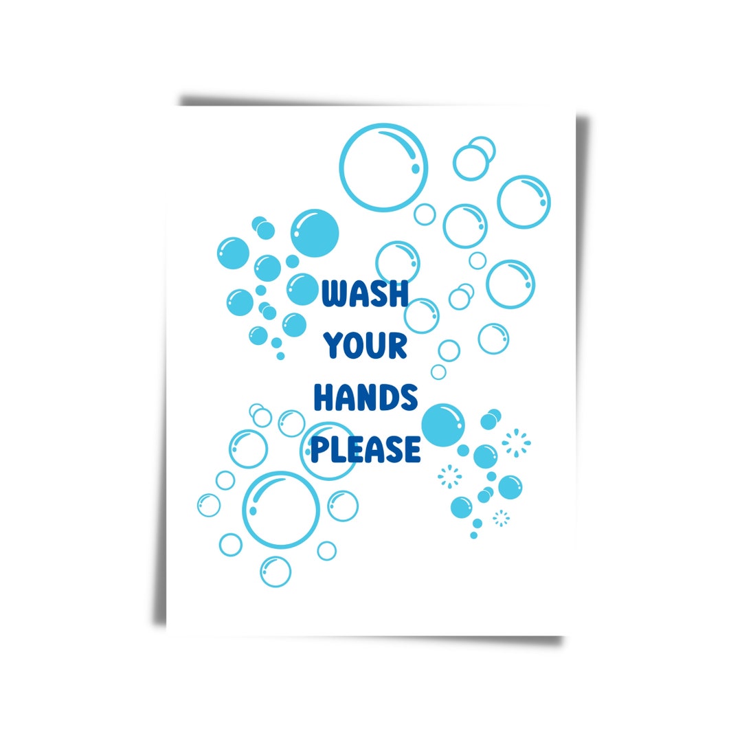 Handwashing Set of Two Wash Your Hands and Flush the Toilet Signs for ...