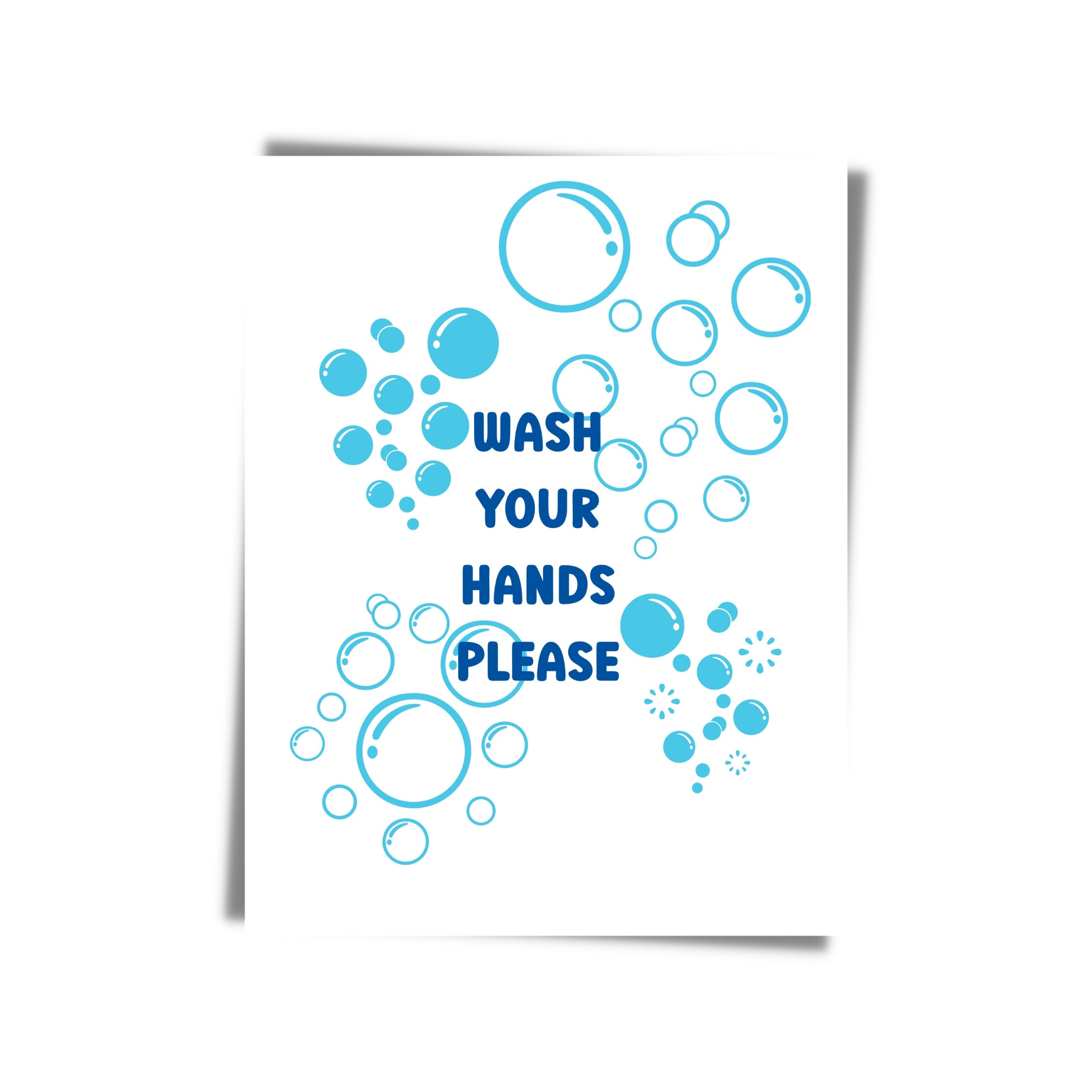 Handwashing Set of Two Wash Your Hands and Flush the Toilet Signs for ...