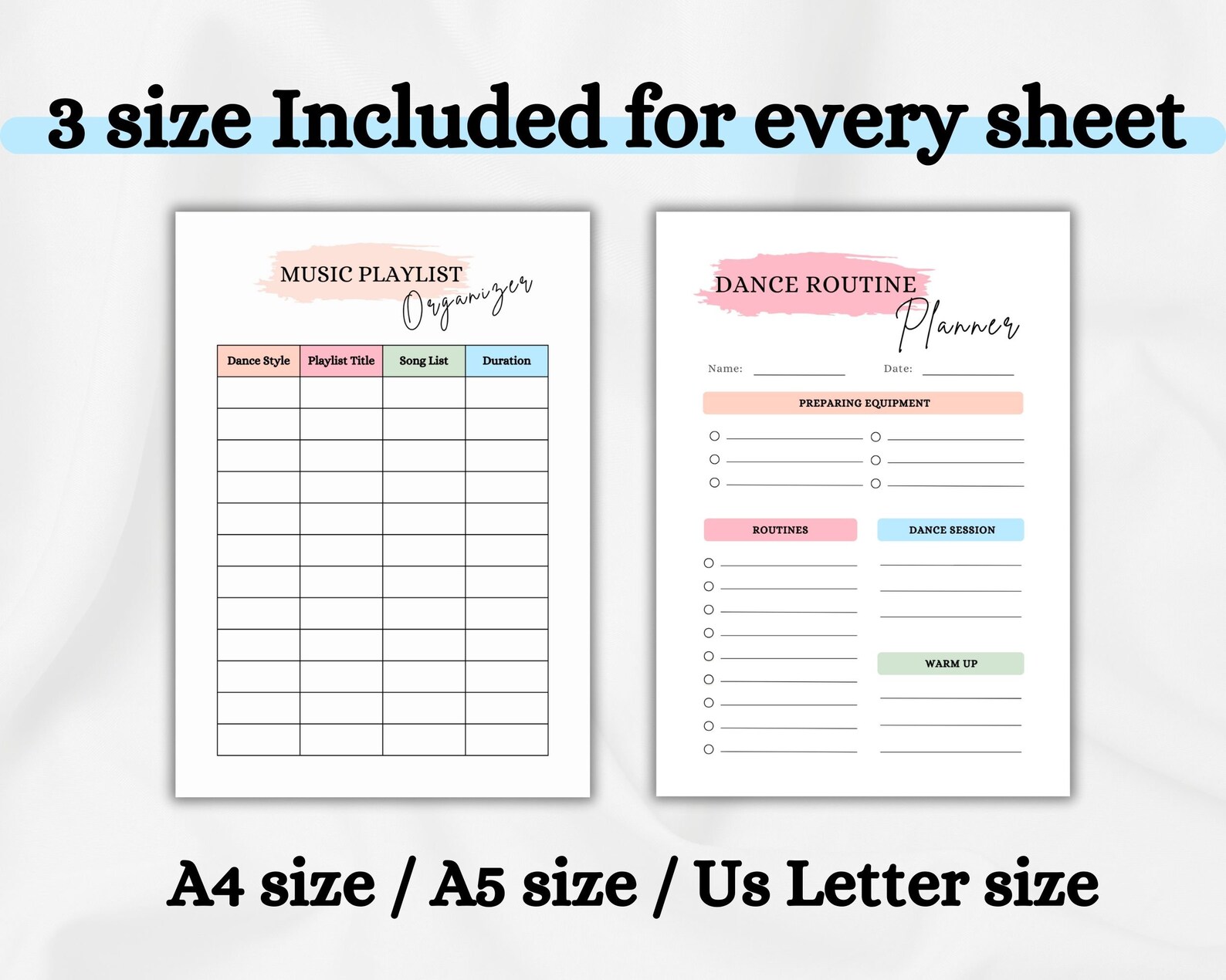 Printable Dance Planner: Dance Routine Planner, Dance Journal, Dance ...