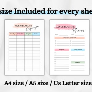 Printable Dance Planner: Dance Routine Planner, Dance Journal, Dance ...