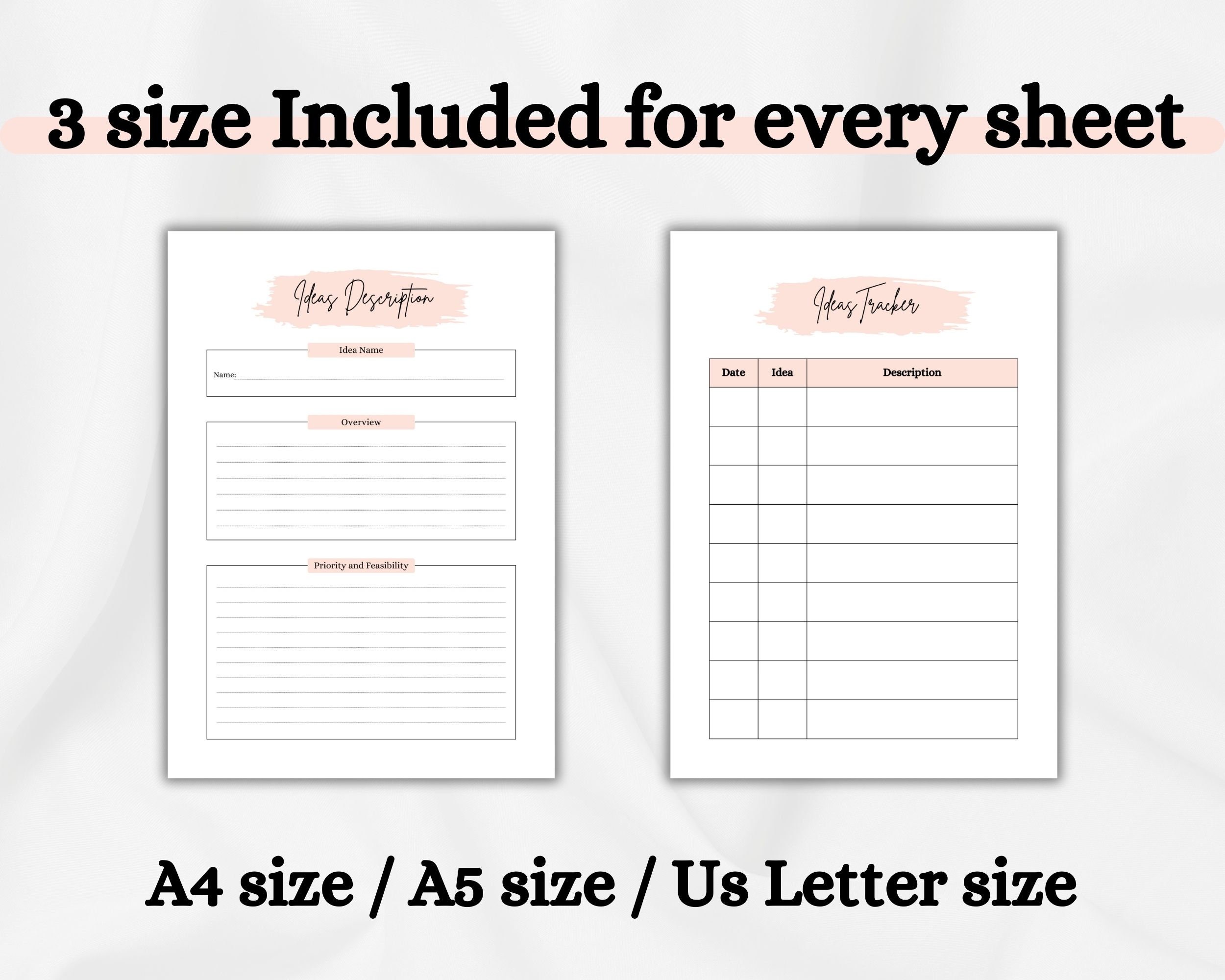 Printable Ideas Tracker: Ideas Description, Ideas Bank, SWOT Analysis ...