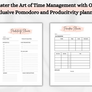 Printable Time Management Planner, Time Tracker, Pomodoro Planner ...