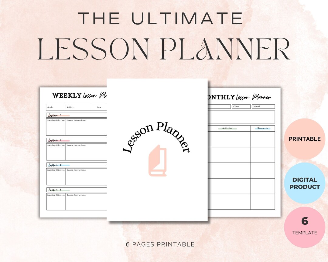 Printable Digital Teacher Planner: Organize, Teach, Succeed - Lesson ...