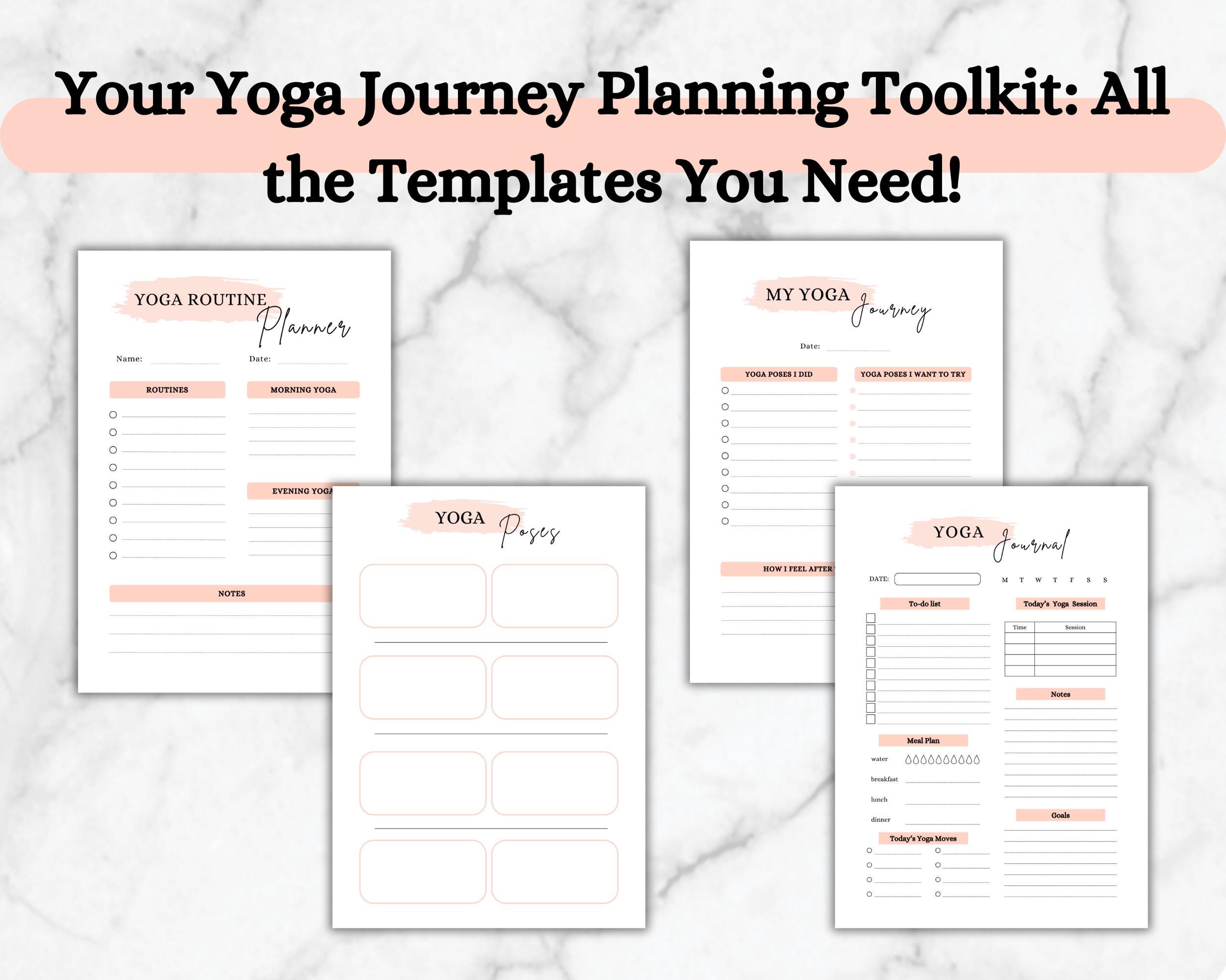 Digital Yoga Planner With Meditation Tracker: Yoga Journal, Yoga Poses ...
