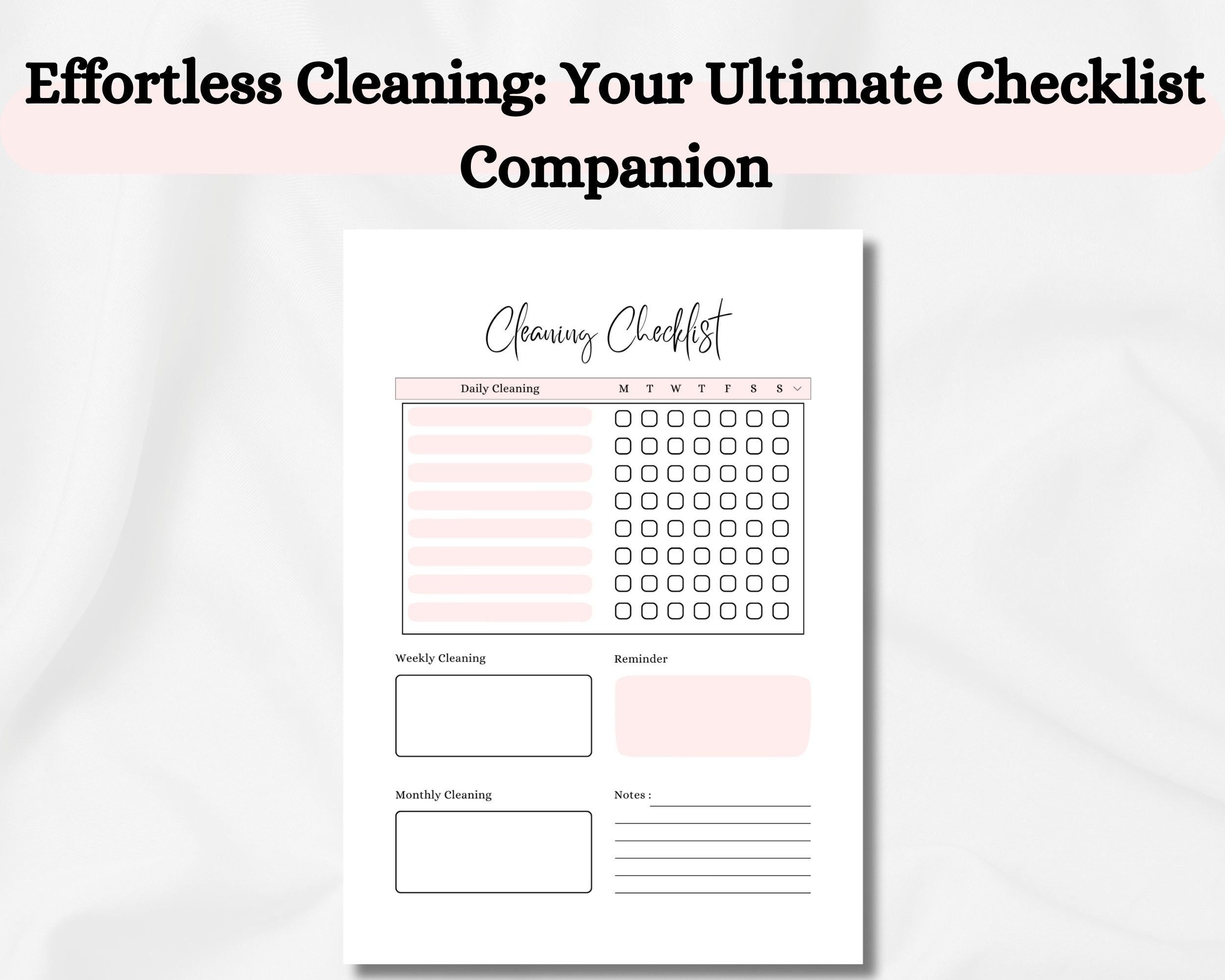 Printable Cleaning Planner, Cleaning Checklist, Cleaning Schedule ...