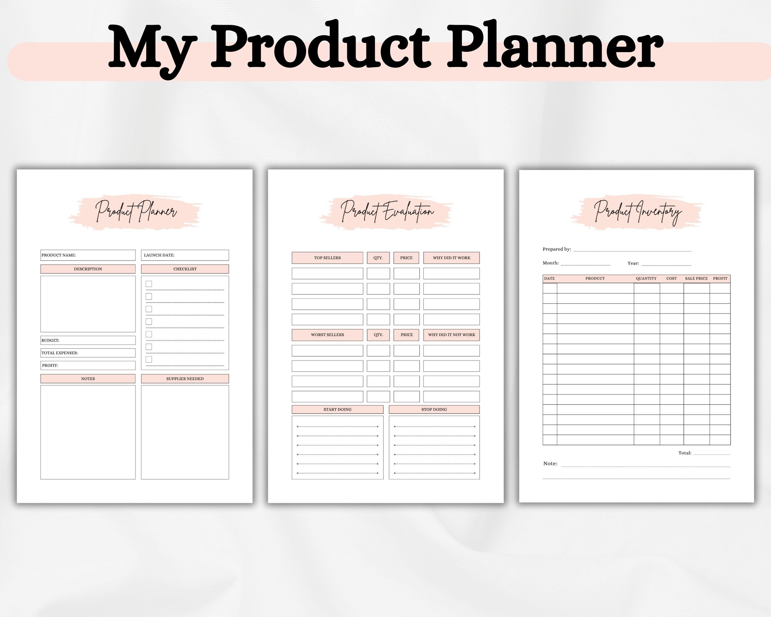 Printable Product Planner: Profit Tracker, Printable Product Launch ...