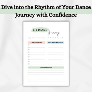 Printable Dance Planner: Dance Routine Planner, Dance Journal, Dance ...