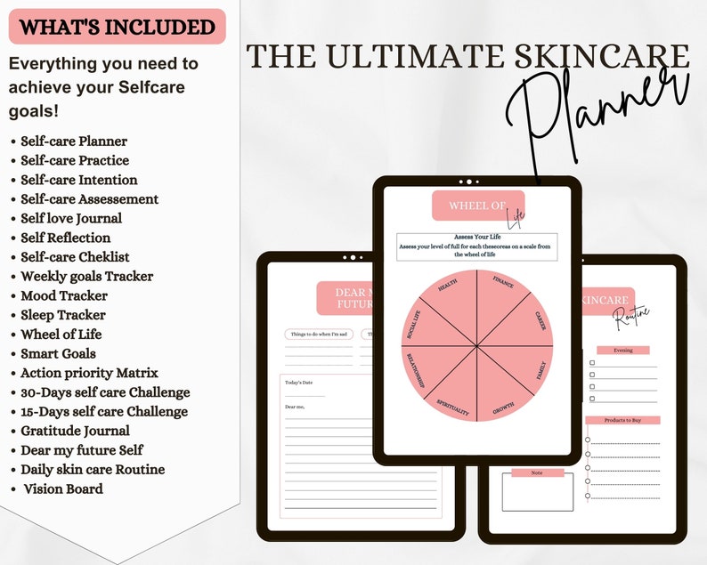 Digital Self-care Planner : Printable Planners & Wellness Organizers ...