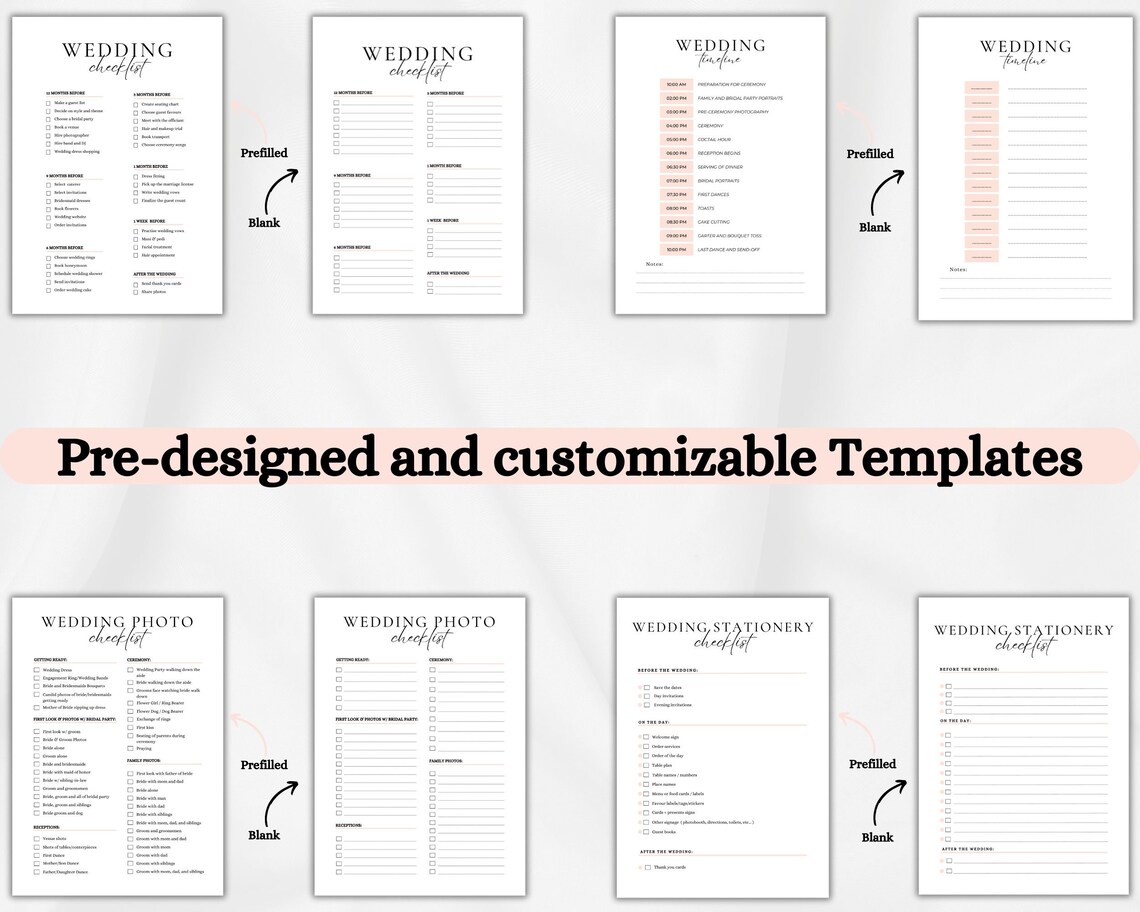 Printable Wedding Checklist, Wedding Planning Checklist, Wedding ...