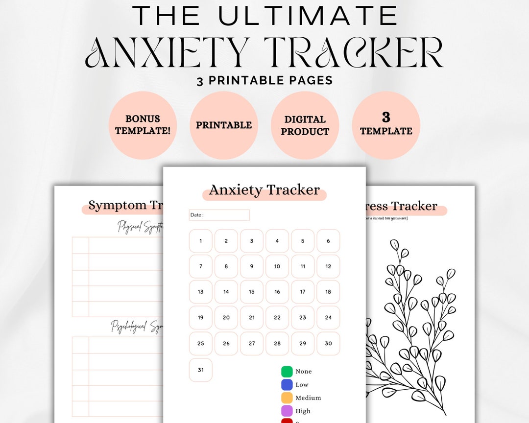 Printable Anxiety Tracker: Anxiety Planner Symptom Tracker - Etsy
